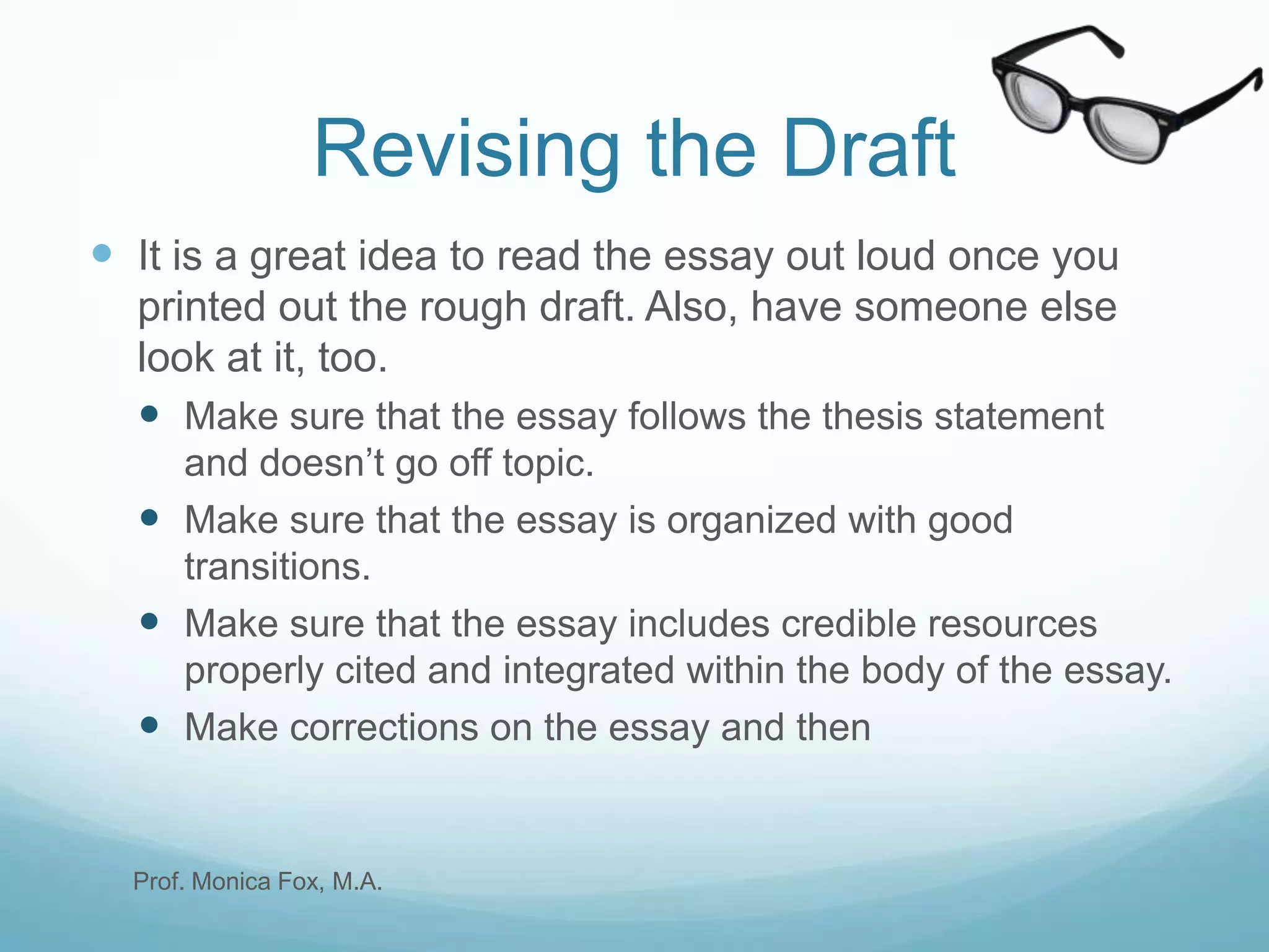 The 7 Steps of the Writing Process by Monica Fox, M.A. | PPT