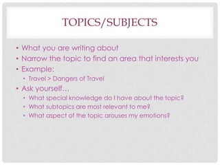 Writing Process - Exploring | PPTX