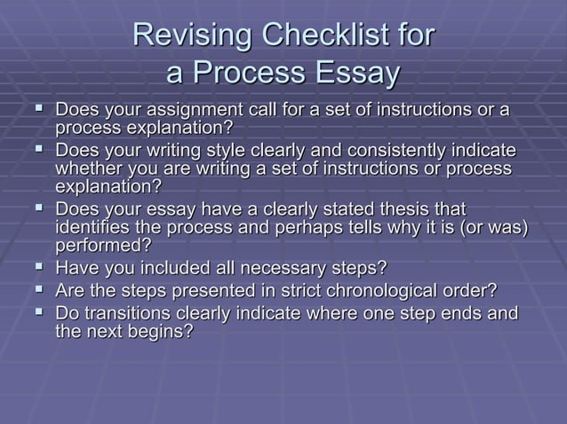 Writing process analysis essay | PPT