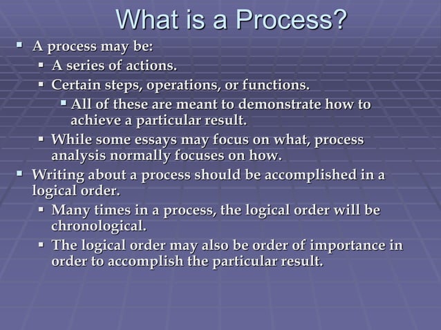 Writing process analysis essay | PPT