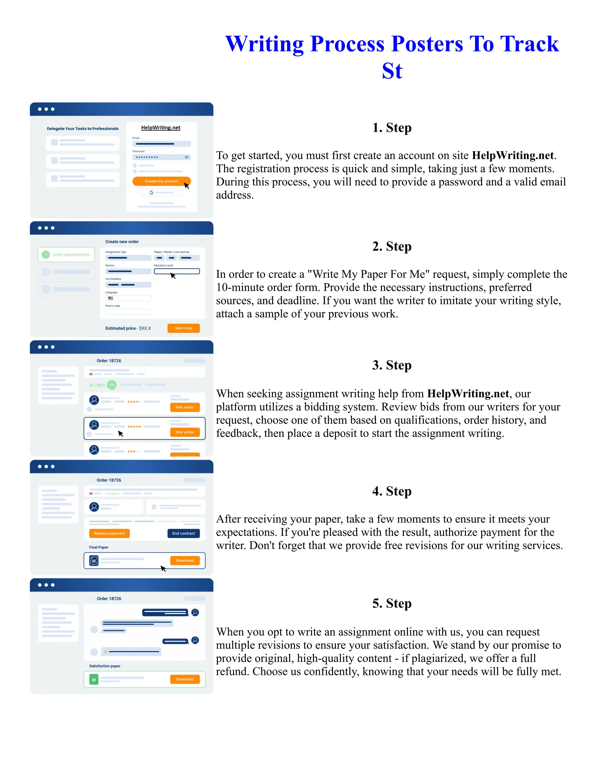 Writing Process Posters To Track St | PDF