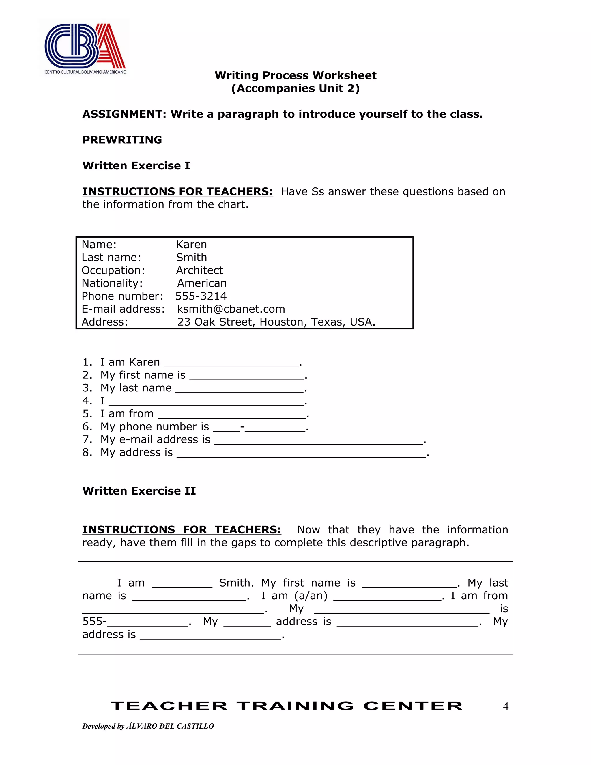 Writing process worksheet unit 2 tnf | DOC