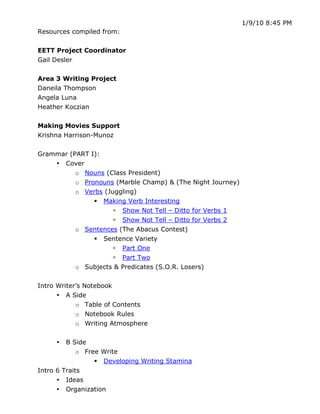 Writing Program Outline | PDF