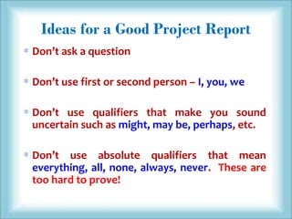 How to write a project report? | PPT