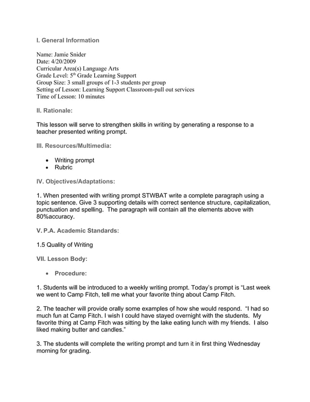 Writing prompt fisher week 3 with evaluation | PDF