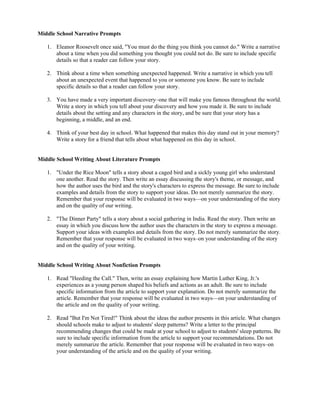 Writing prompts | PDF