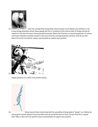 Science Writing Prompts 8th | PDF