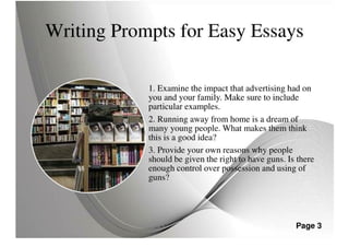 Writing Prompts For Easy Essays | PPT
