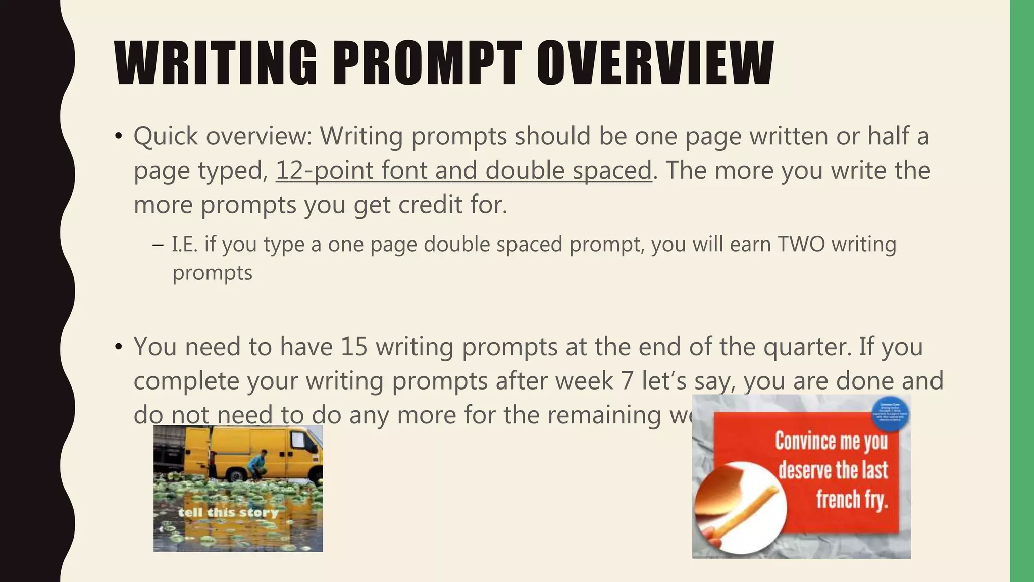 Writing Prompts | PPTX | Homework and Study | Education