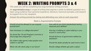 Writing Prompts | PPTX | Homework and Study | Education