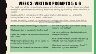 Writing Prompts | PPTX | Homework and Study | Education