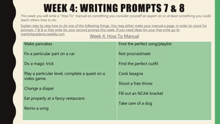 Writing Prompts | PPTX