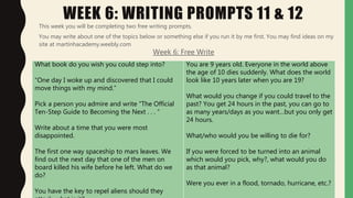 Writing Prompts | PPTX | Homework and Study | Education