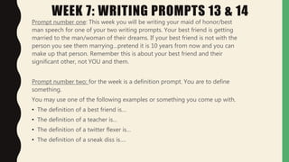 Writing Prompts | PPTX | Homework and Study | Education