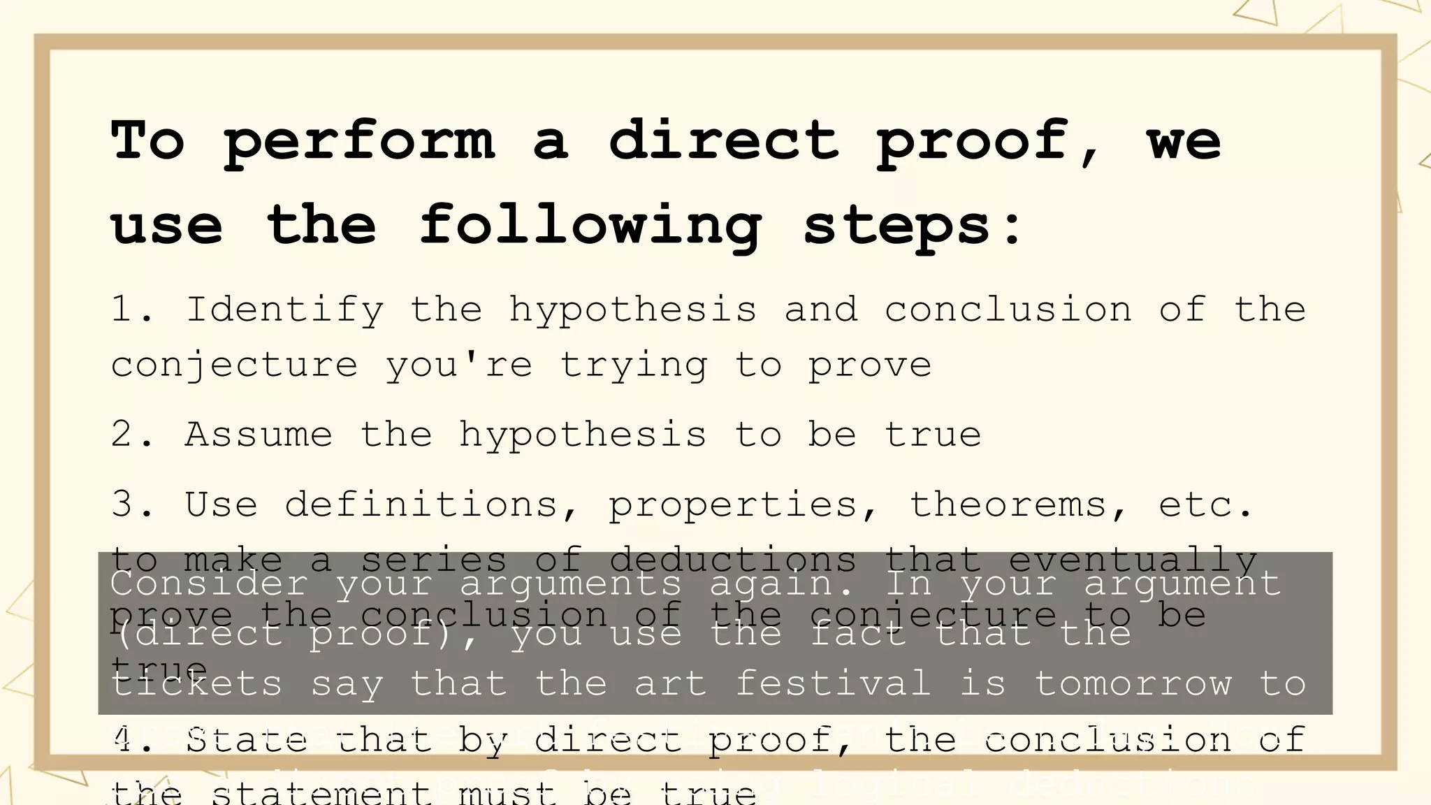 Writing Proofs Direct And Indirect Pptpptx Science