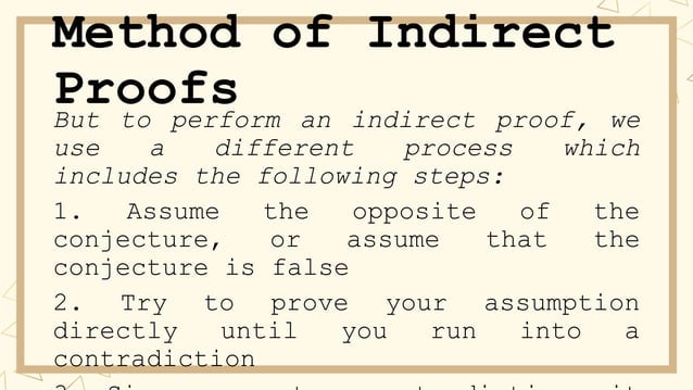 Writing Proofs Direct And Indirect Pptpptx Science