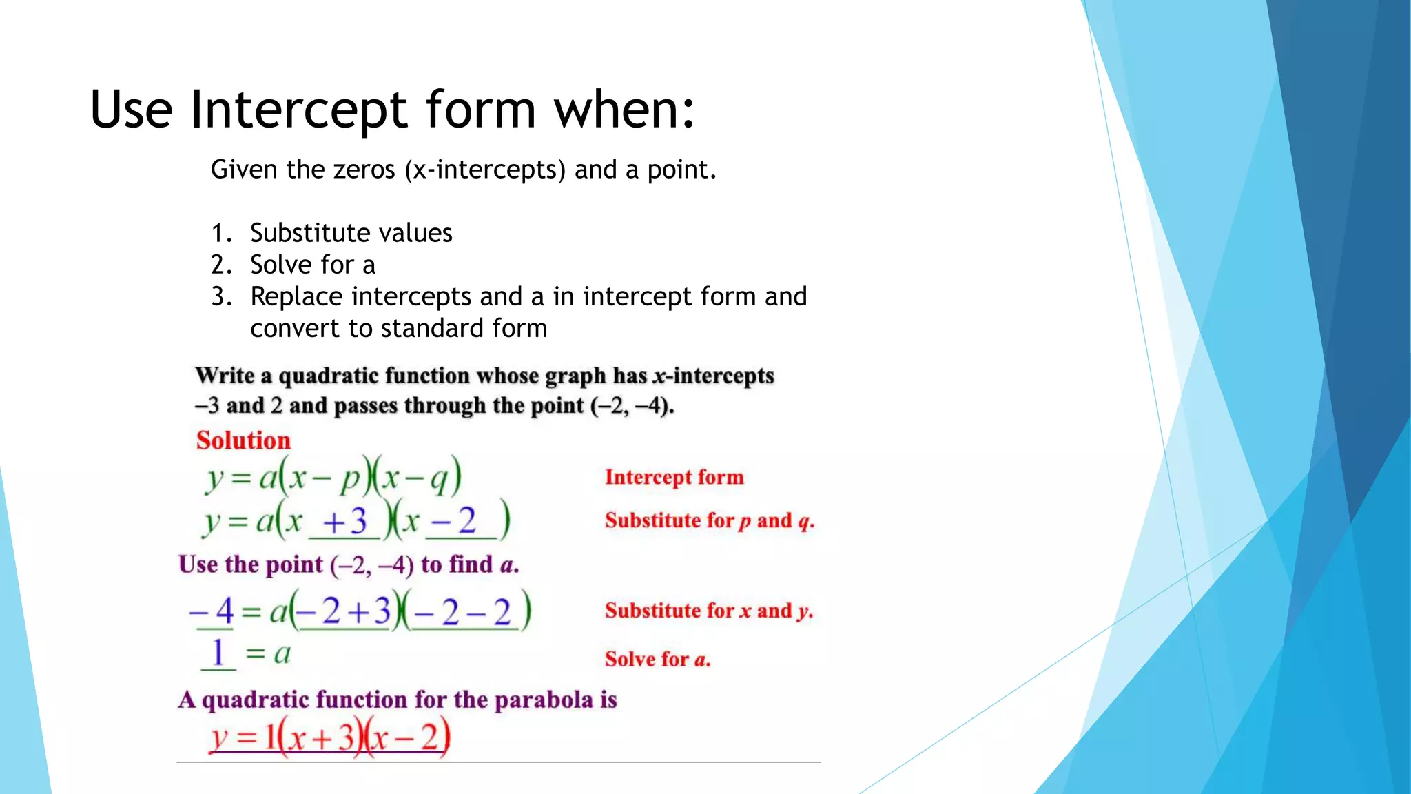 Writing quadratic equations | PPT