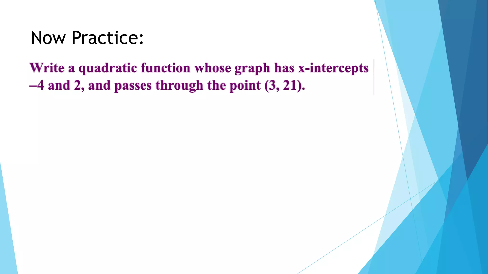 Writing quadratic equations | PPTX