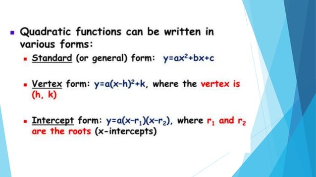 Writing quadratic equations | PPTX
