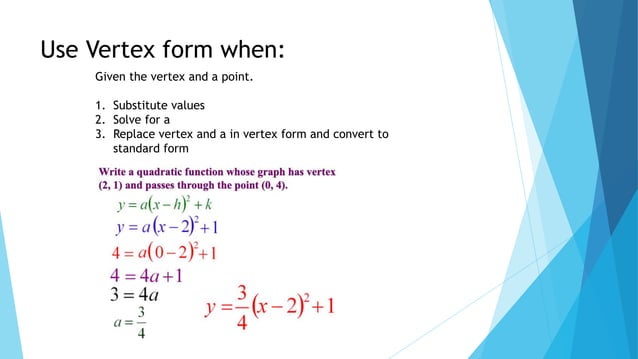 Writing quadratic equations | PPT