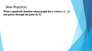 Writing quadratic equations | PPT