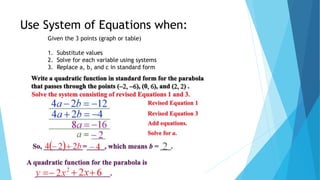 Writing quadratic equations | PPTX