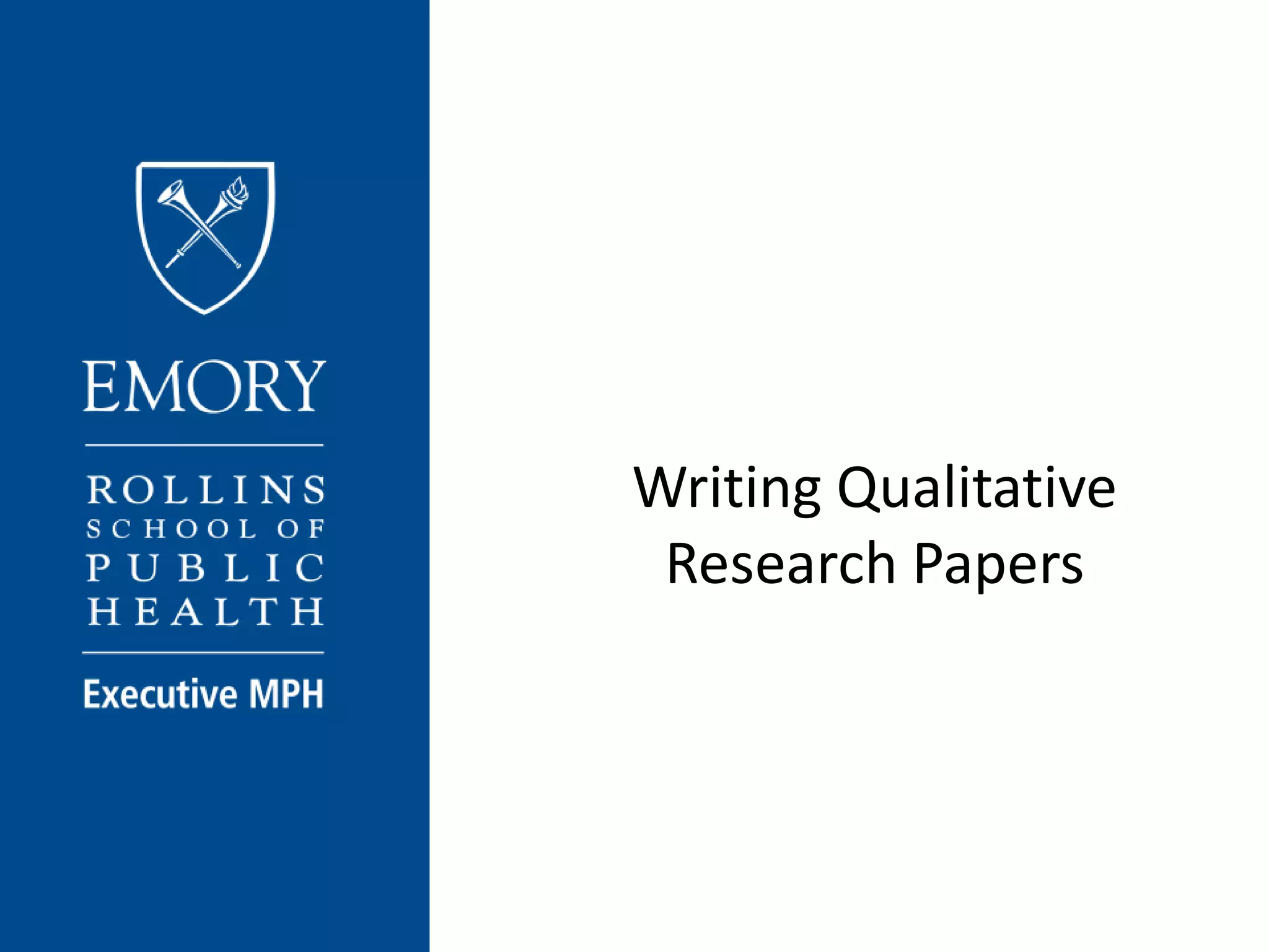 Writing Qualitative Research Reports PowerPoint | PPTX