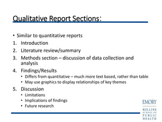 Writing Qualitative Research Reports PowerPoint | PPTX