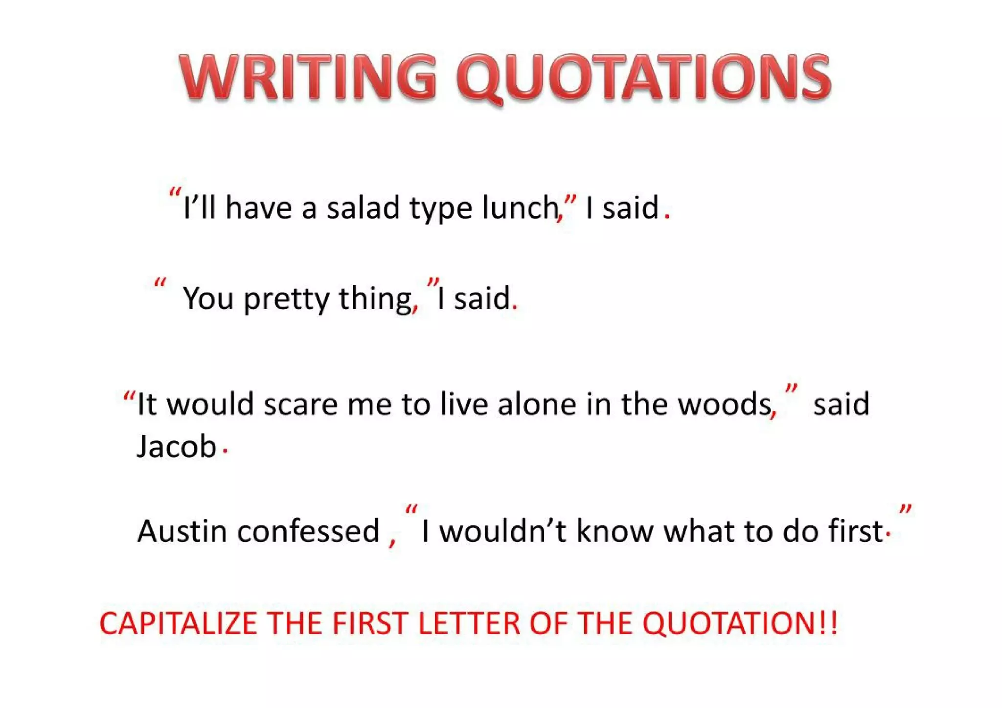 WRITING QUOTATIONS | PPT