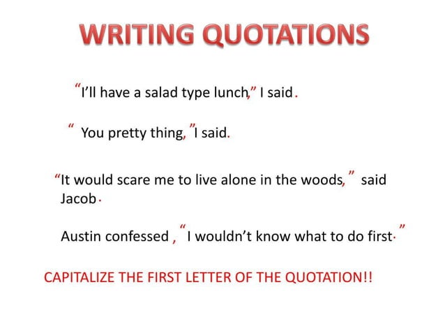 WRITING QUOTATIONS | PPT