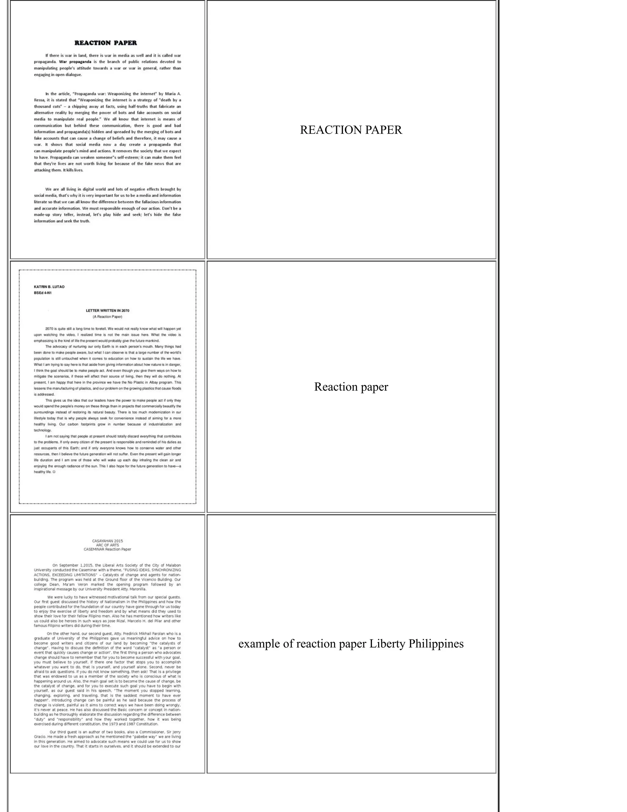 Writing Reaction Papers | PDF