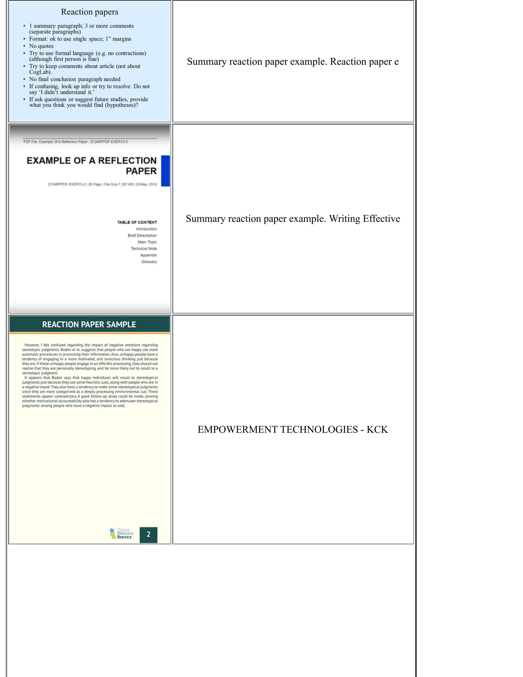 Writing Reaction Papers | PDF