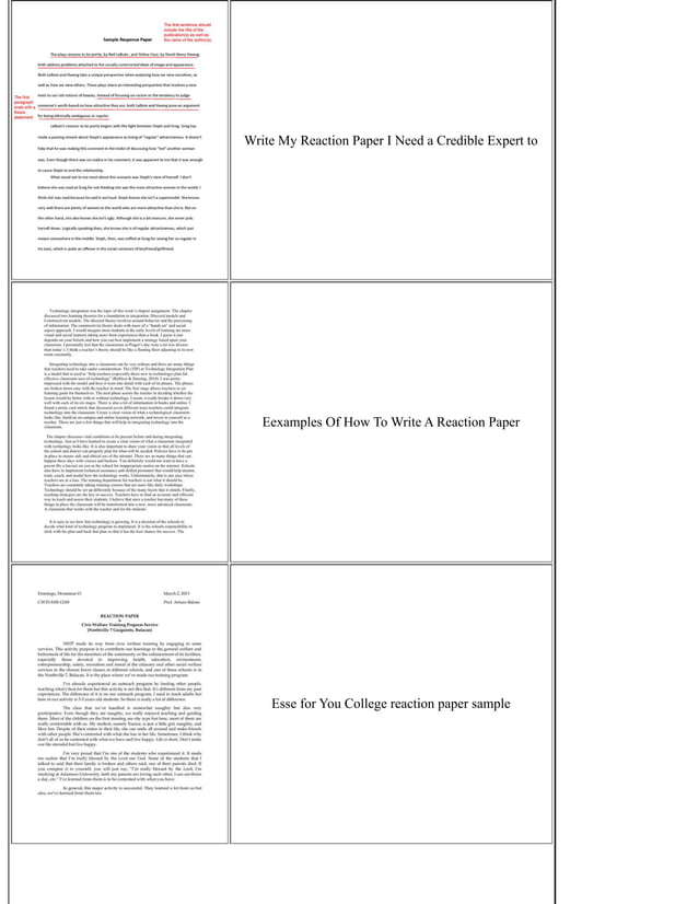 Writing Reaction Papers | PDF