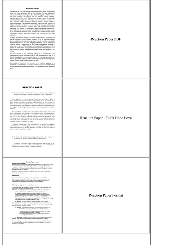 Writing Reaction Papers | PDF