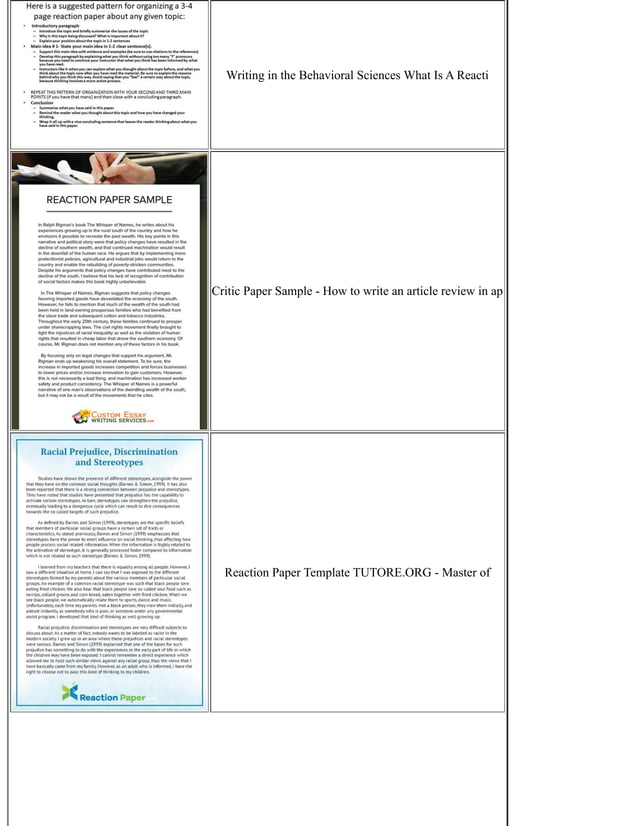 Writing Reaction Papers | PDF