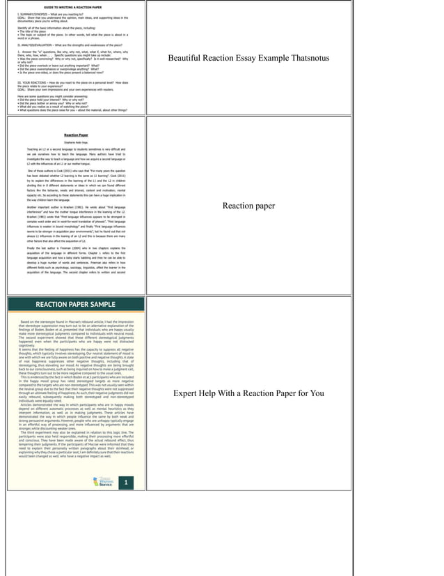 Writing Reaction Papers | PDF