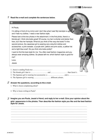 Writing & reading for 2 eso.Extension activities | PDF