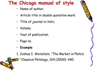WRITING RESEARCH REFERENCE STYLE | PPTX