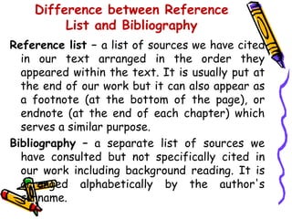 WRITING RESEARCH REFERENCE STYLE | PPTX