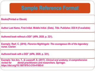 Writing References in APA Style(7th edition) | PPTX