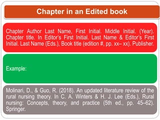 Writing References in APA Style(7th edition) | PPTX