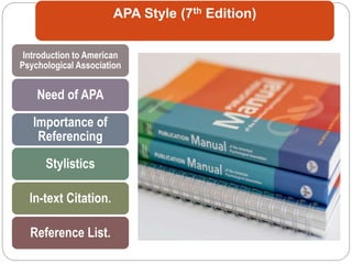 Writing References in APA Style(7th edition) | PPTX