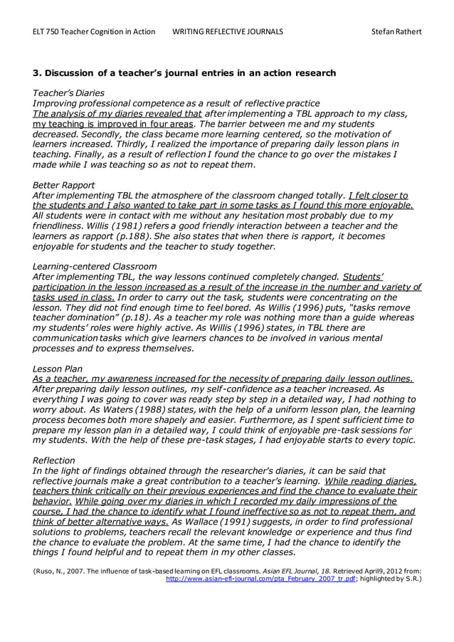 Writing reflective journals handouts | DOCX | Educational Assessment ...