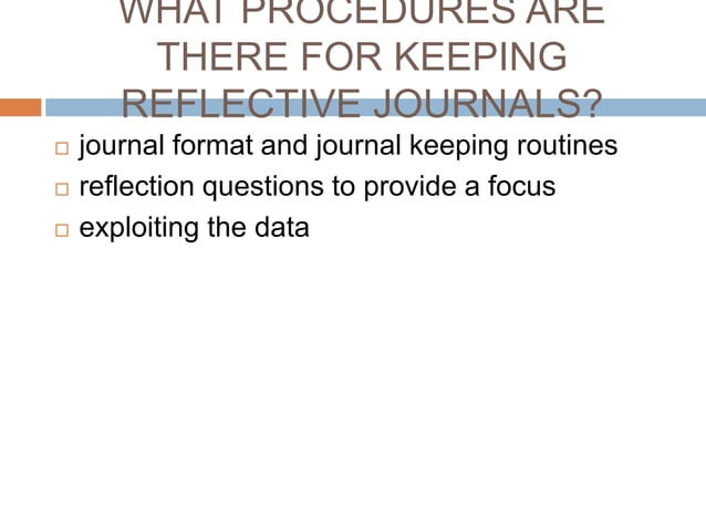 Writing reflective journals | PPTX
