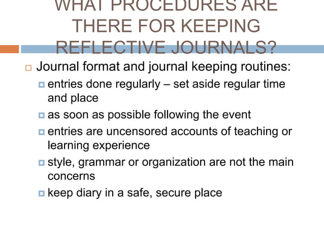 Writing reflective journals | PPTX