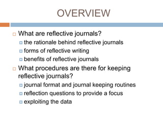 Writing reflective journals | PPTX