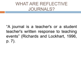 Writing reflective journals | PPTX