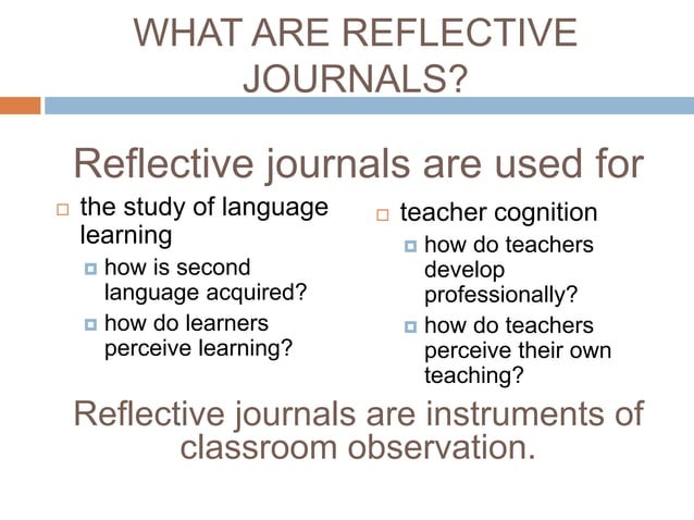 Writing reflective journals | PPTX