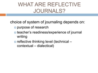 Writing reflective journals | PPTX