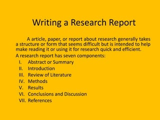 Writing report | PPTX